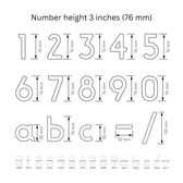 Adhesive street numbers for mailboxes in black