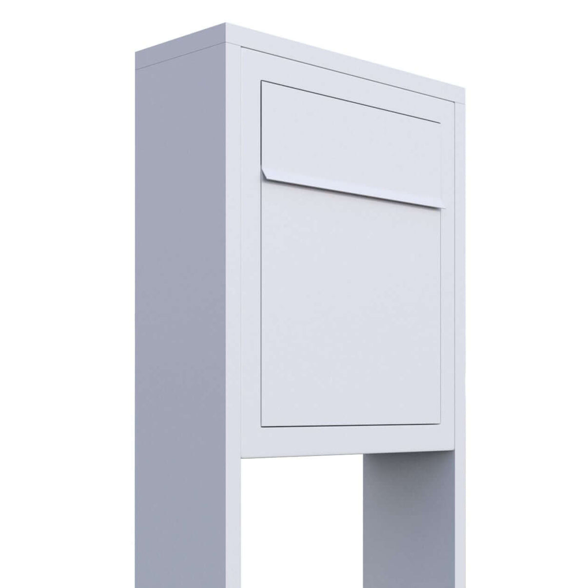 STAND BASE by Bravios - Modern post-mounted white mailbox